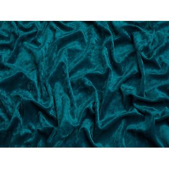 Minerva Core Range Crush Velvet Stretch Knit Fabric Petrol - per metre ...
