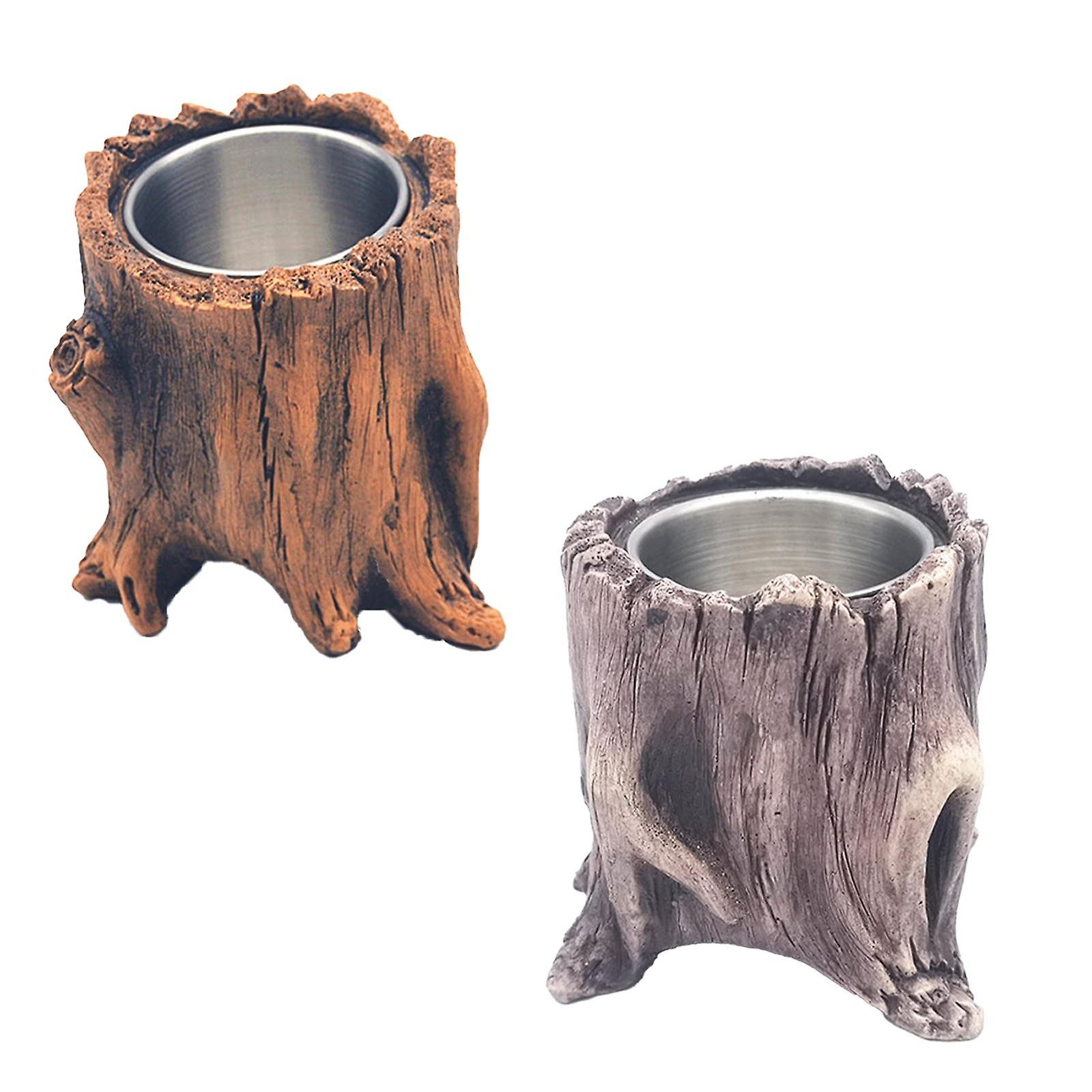 Tabletop Fireplace Tree Stump Burning Fire Bowls For Terraces Gardens ...