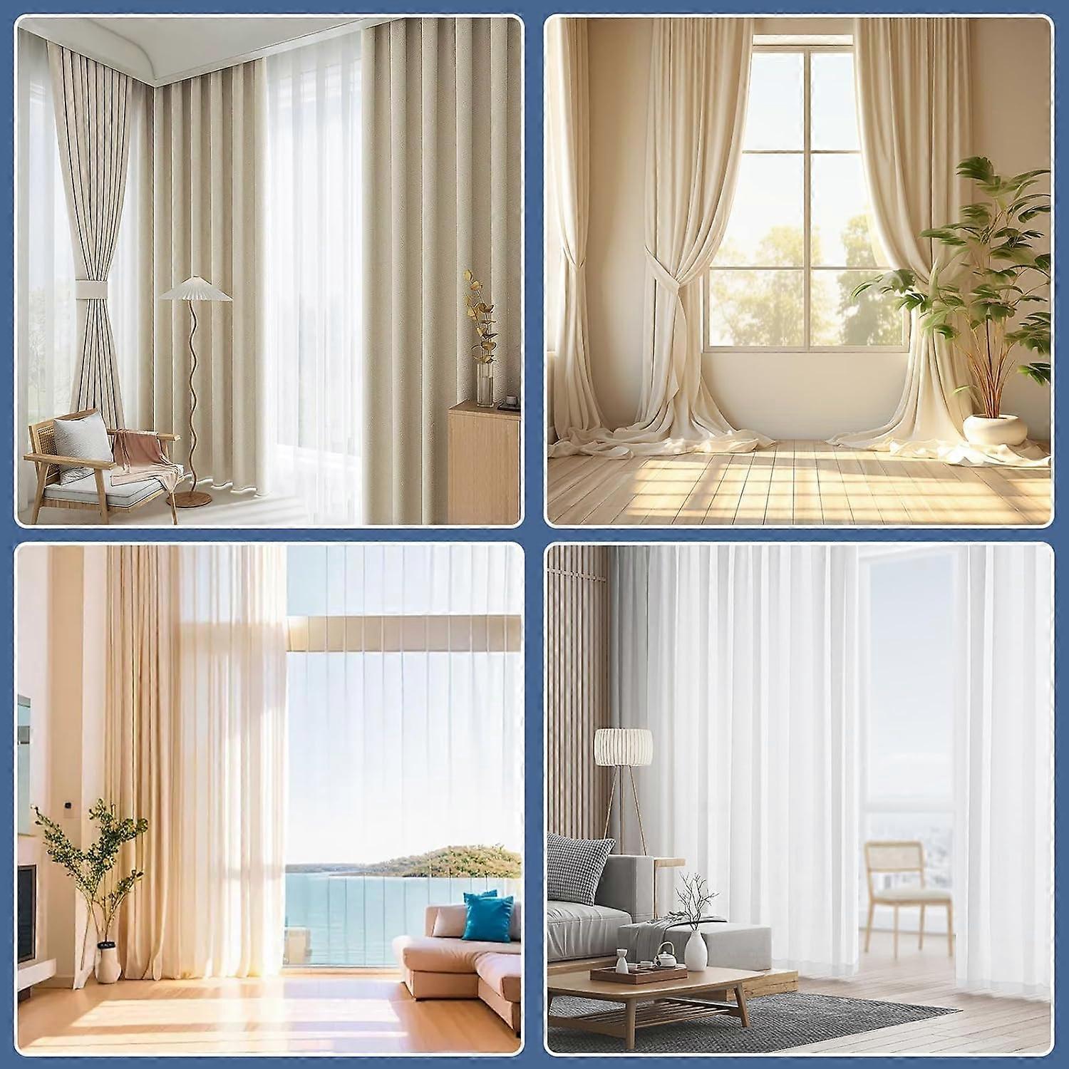 100 Pcs Plastic Curtain Rail Hooks, Heavy Duty Drapery Hooks ...