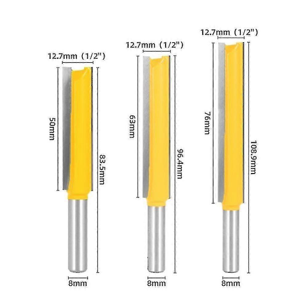 3pcs 8mm Shank Extra Long Milling Cutters, Woodworking Cutter Extra ...