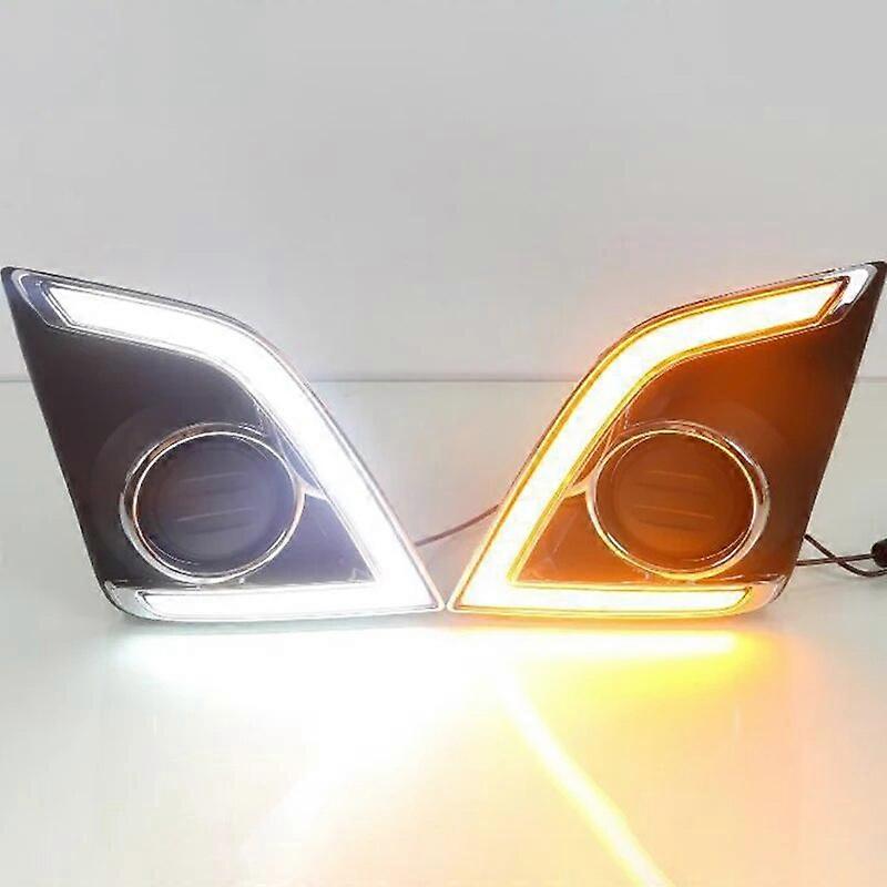1Pair DRL For Isuzu D-max Dmax 2016 2017 LED Daytime Running Lights LED Front Bumper Fog Lamp ...