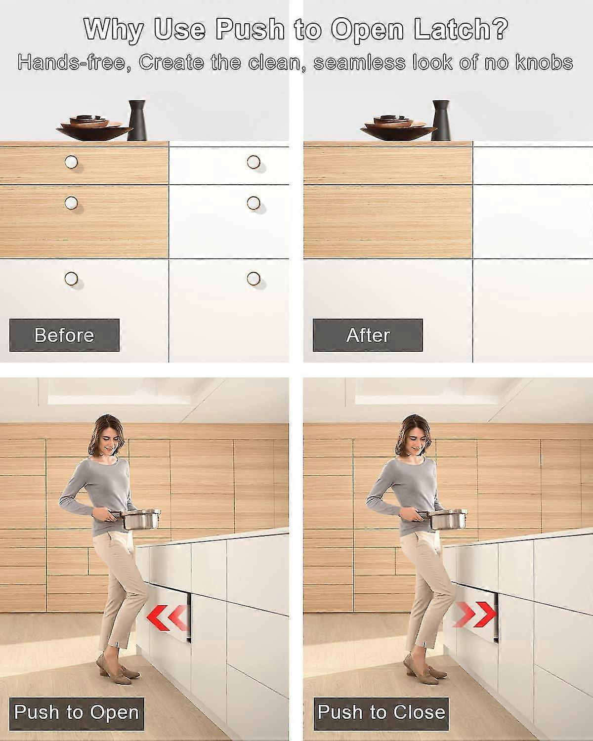 2024 Push to Open Closure Magnet Magnetic Latch Push Door Lock 4 Pieces ...