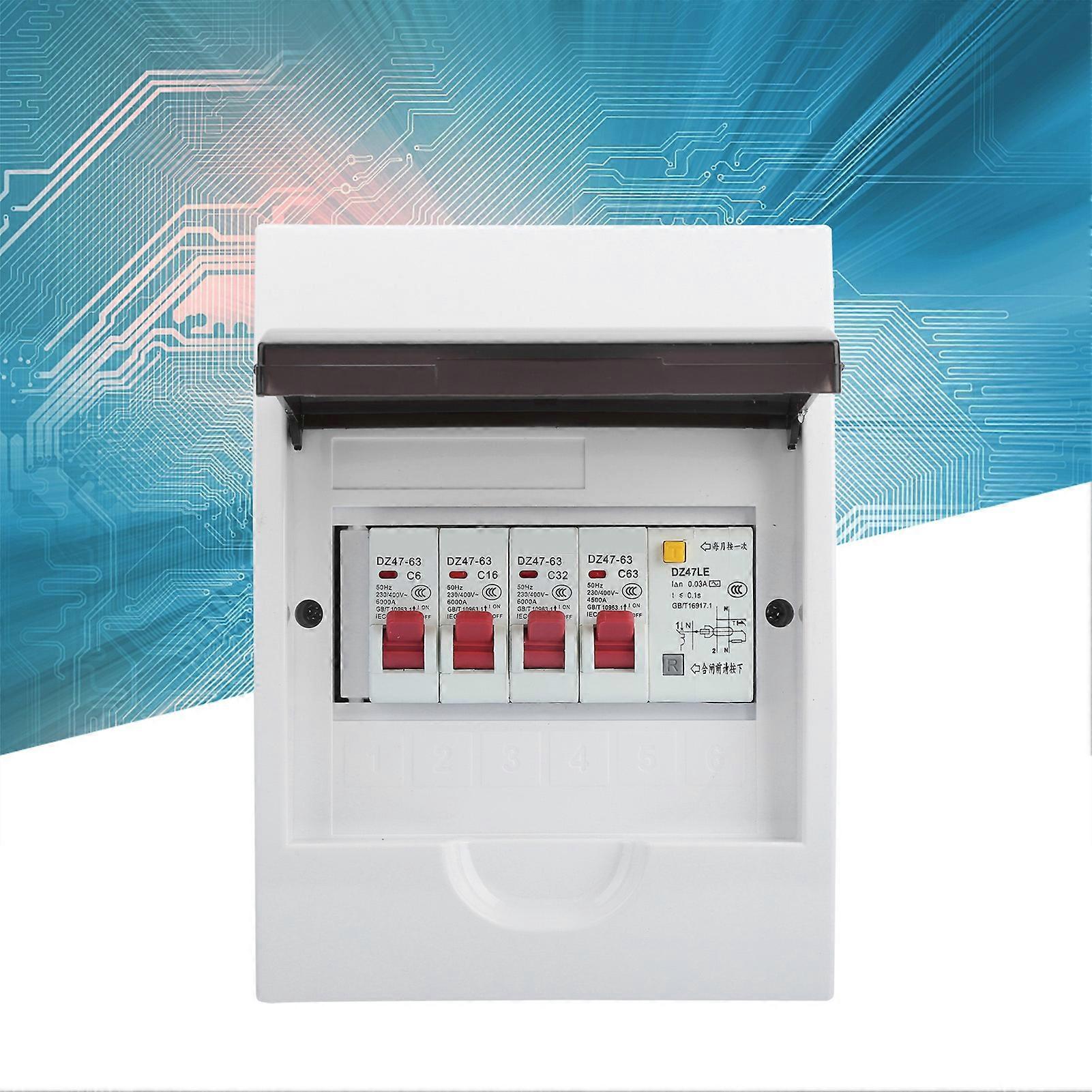 3 Way Fuse Box for 63A 30mA RCD+3MCB(6A+16A+32A) Power Supply Consumer ...