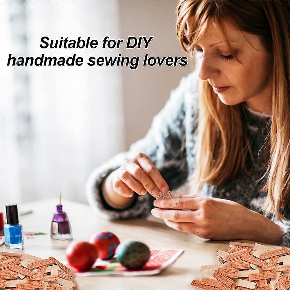 100Pcs PU Leather Handmade Labels Tags Embossed Labels Textile Leather ...