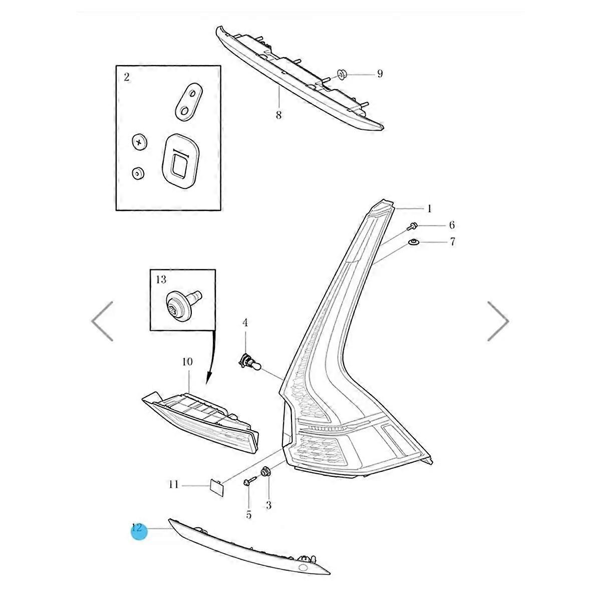 Left Rear Bumper Reflector Trim Lamp 31656677 for XC60 2018-2023 Brake ...