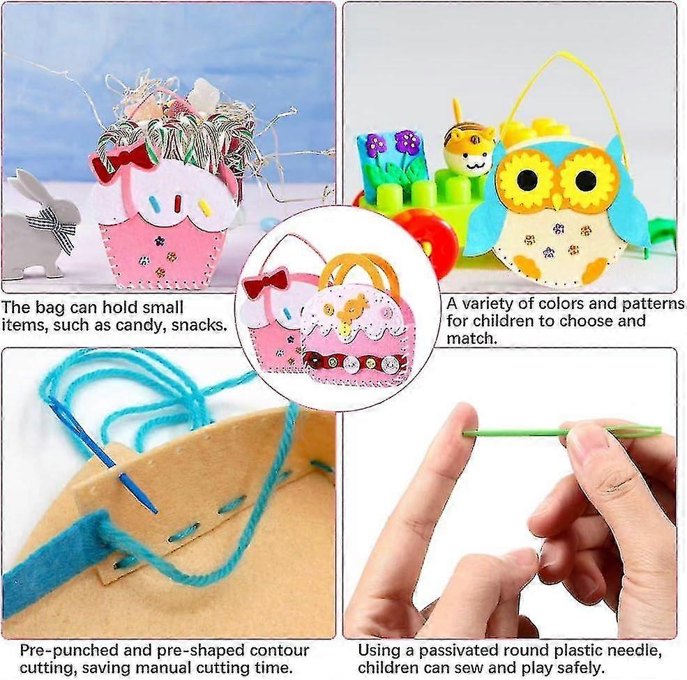 6 Pcs Sewing Kit For Kids, Handbag Sewing Kit For Girls Diy Kids Sewing ...