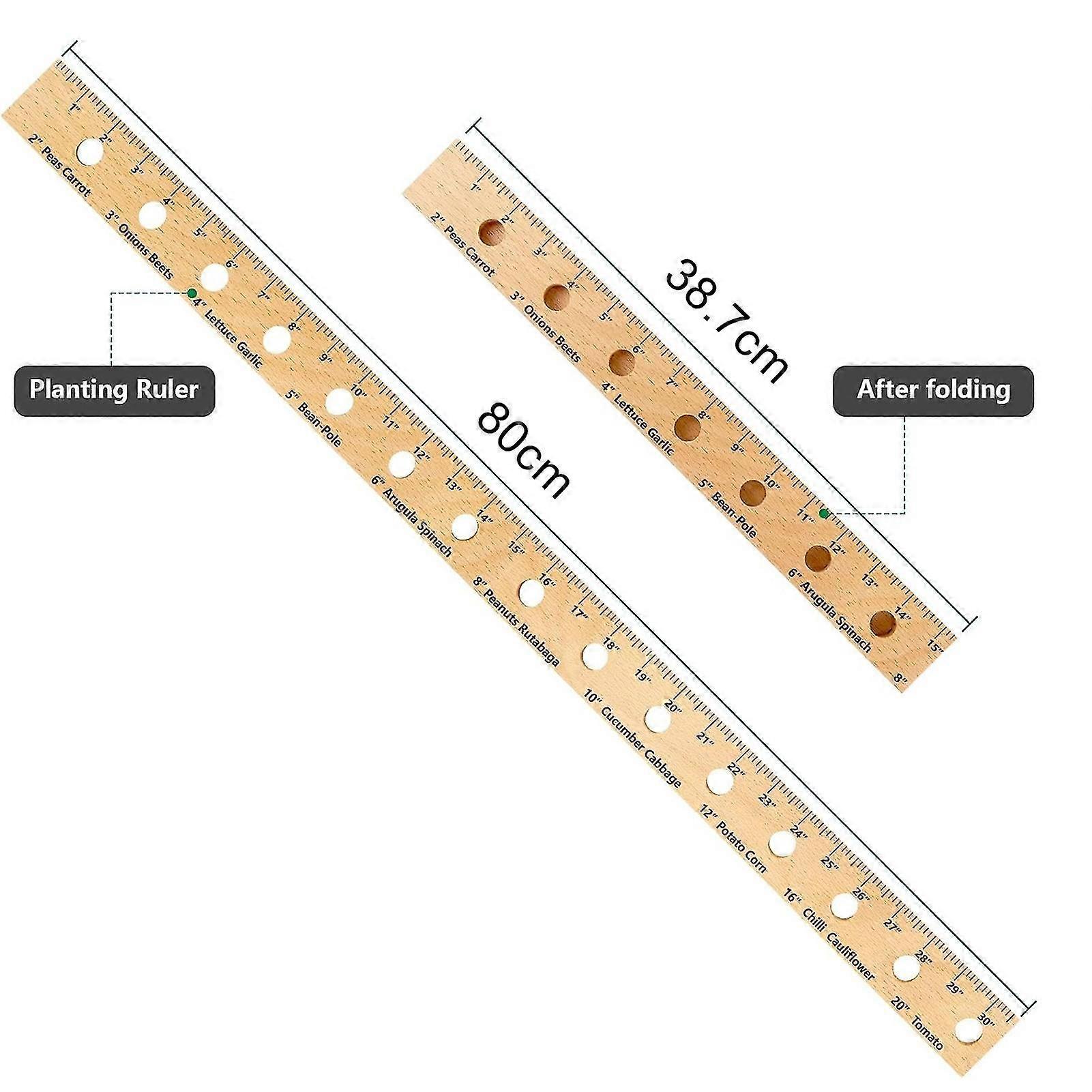 Wooden Plant Ruler Foldable Planting Ruler with Holes Smooth Edge Burr ...