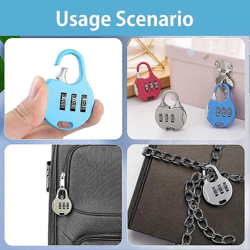 Combination Lock, Combination Padlock, 5 Pieces Mini Code Locks ...