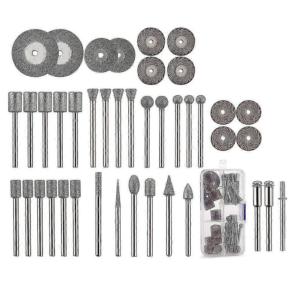 43Pcs Stone Carving Set,26 Diamond Burr Bits, 10 Impeller,4 Diamond ...