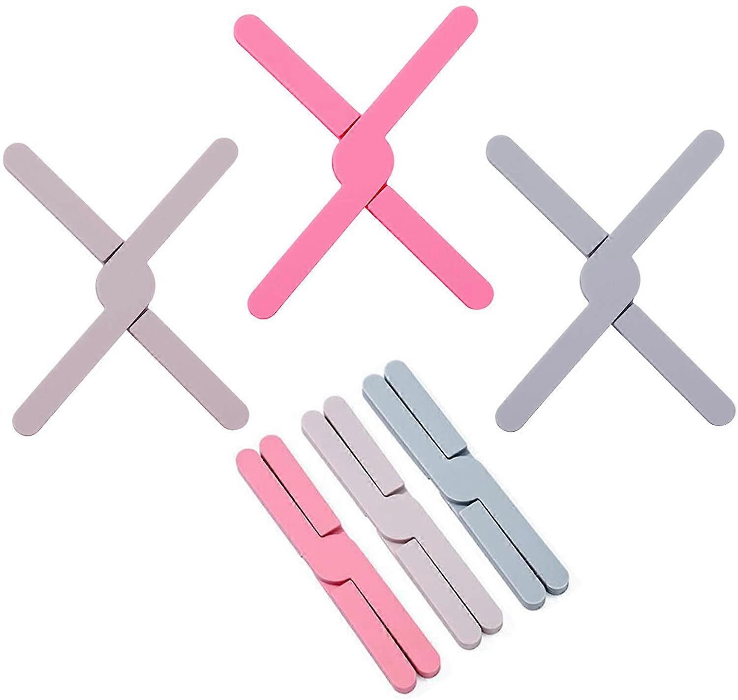 3pcs Foldable Cross Shaped Silicone Trivet, Anti-Slip Heat Resistant ...
