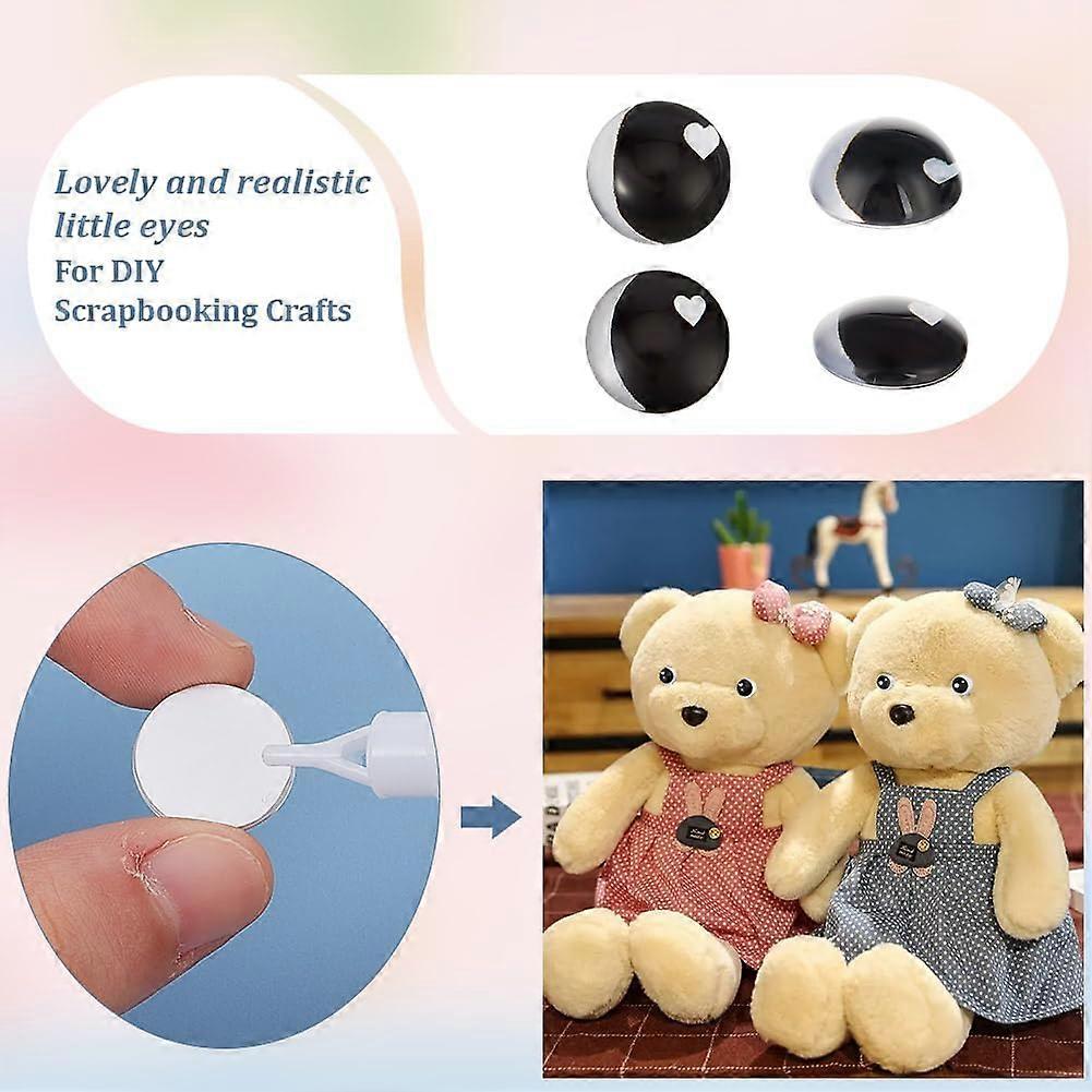 96Pcs 24 Styles Glass Craft Eyes 0.6 inch Half Round Glass Puppet Eyes ...