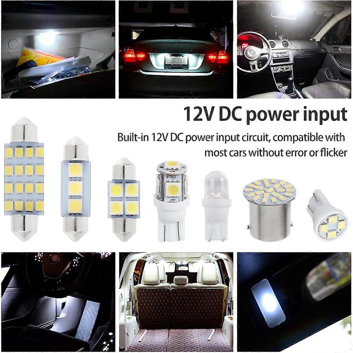 42Pcs LED Interior car lights T10 6000K SMD LED Replacement License ...