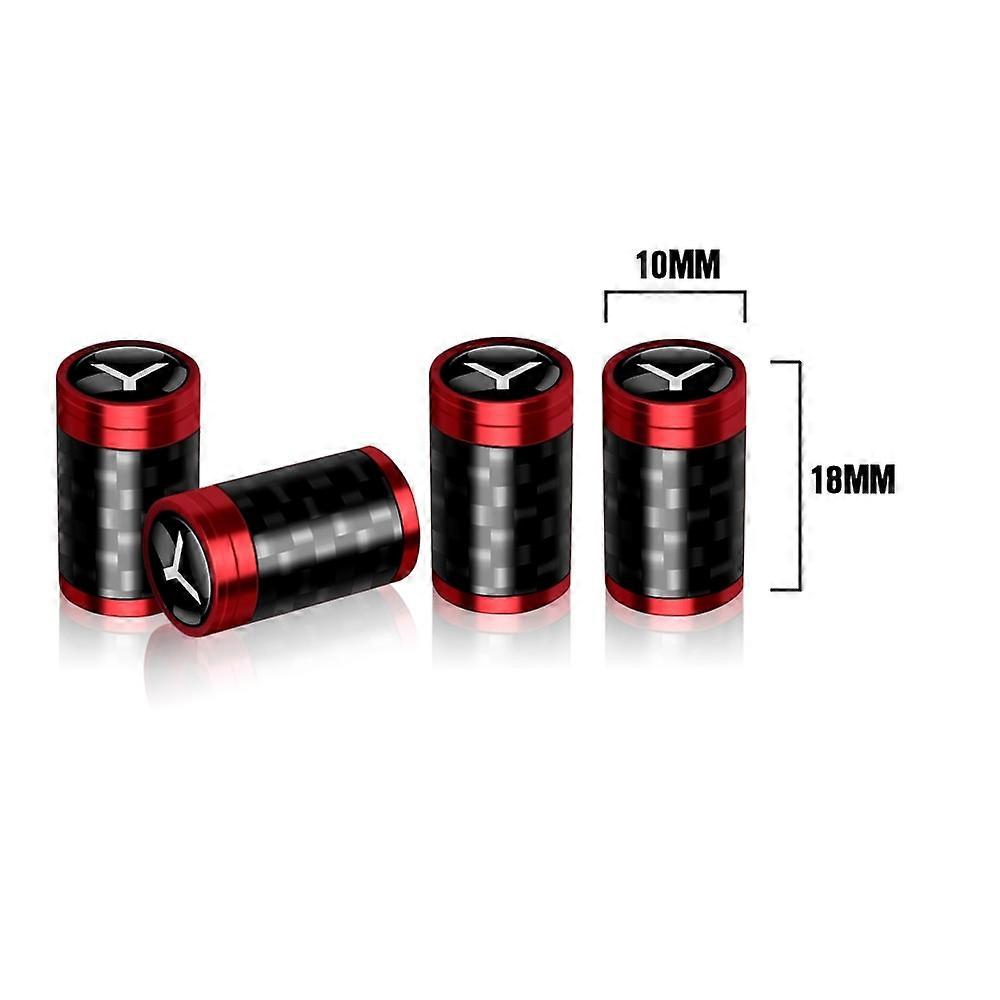4PCS/SET Aluminum Carbon Fiber Styling Auto Tire Valve Caps Anti-theft ...