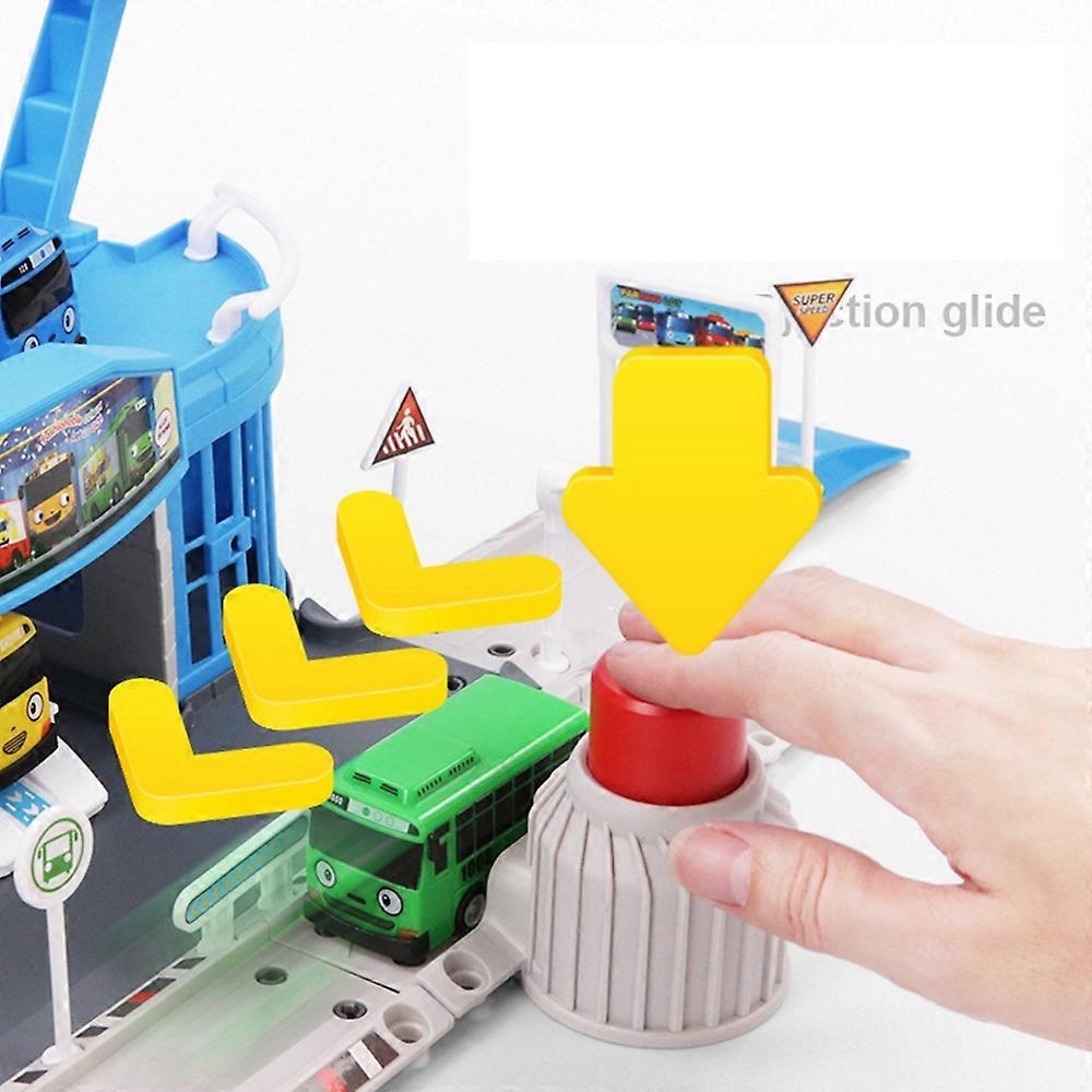 Cartoons the Little Bus Set Assembled Bus Station Parking Lot Car ...