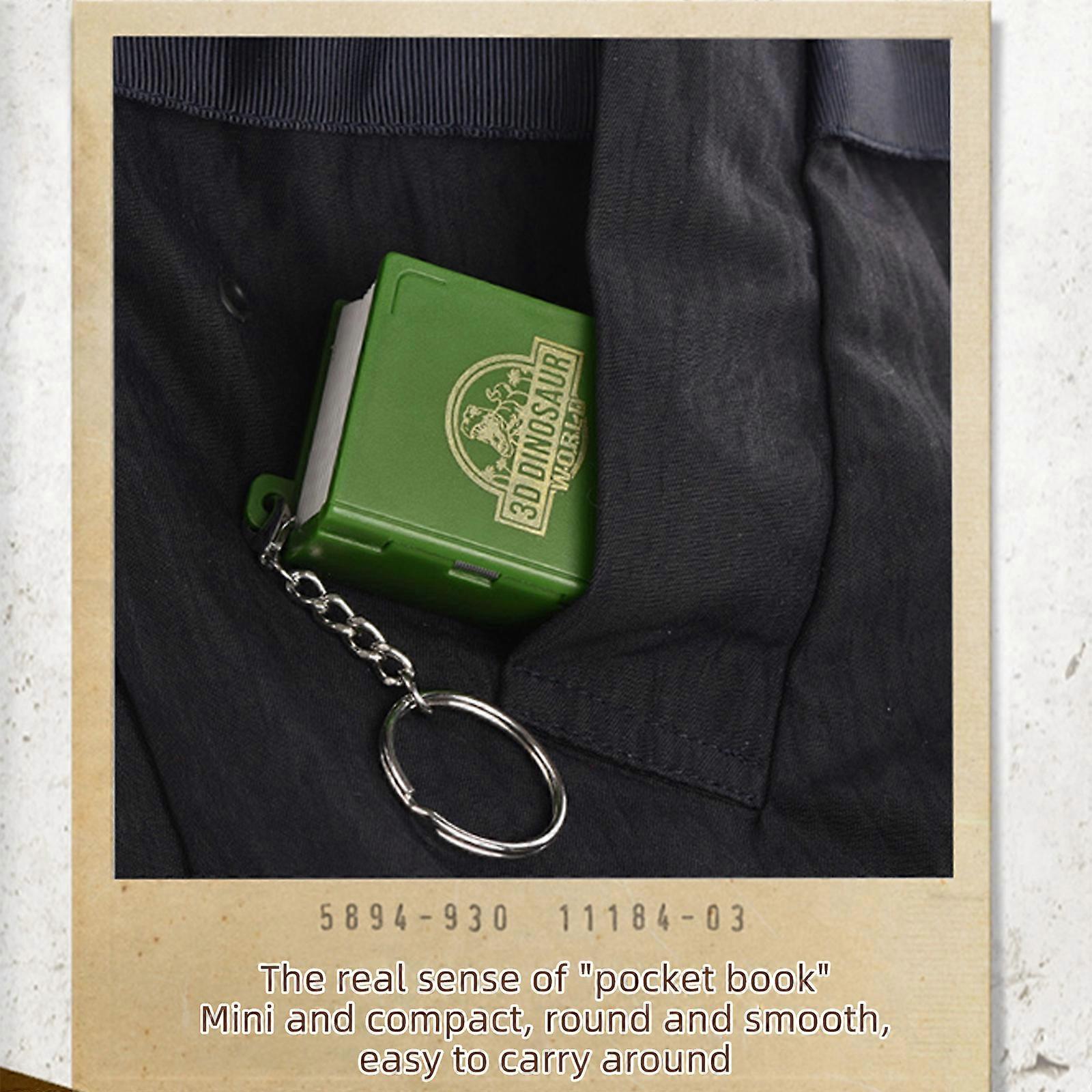 3D Dinosaur Book Keychain - Mini Foldable Pop-up Book with Cute ...