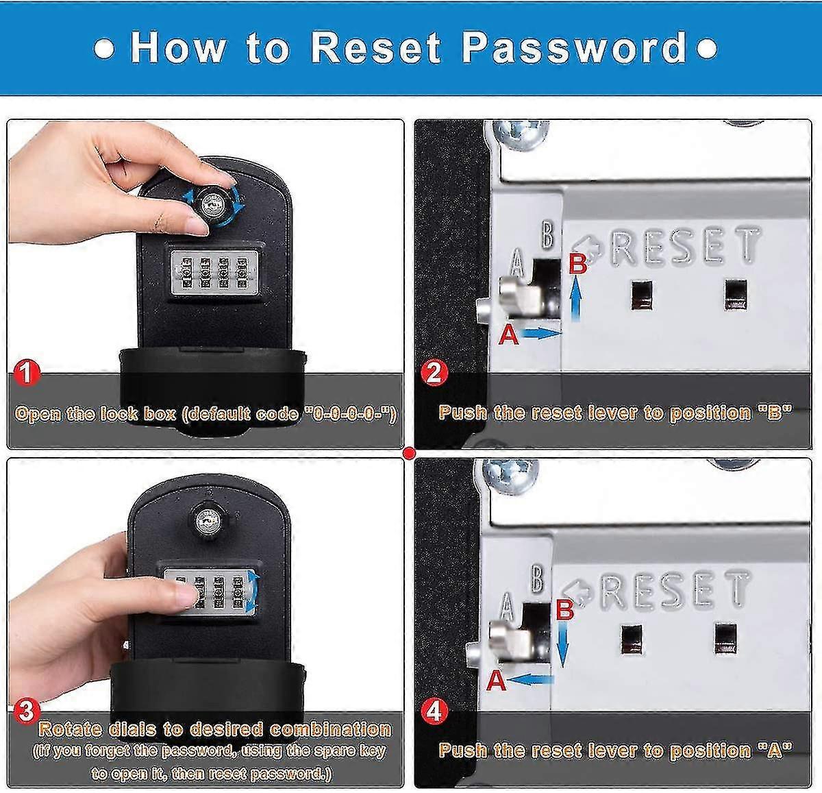 Secure Key Box Large Key Box With Code And Emergency Keys, Wall-mounted ...