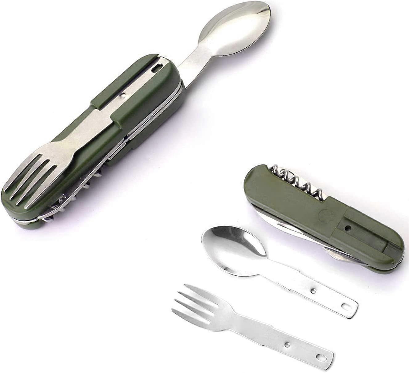 Camping Cutlery Set Detachable Stainless Steel Folding Portable Camping ...