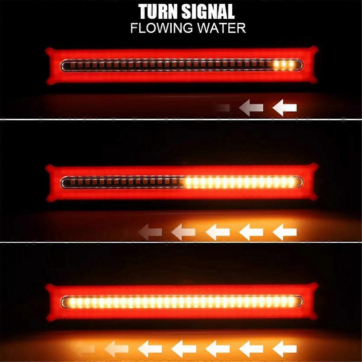 Rectangular LED Tail Light Bar Brake Indicator Rear Bumper Flowing Turn ...