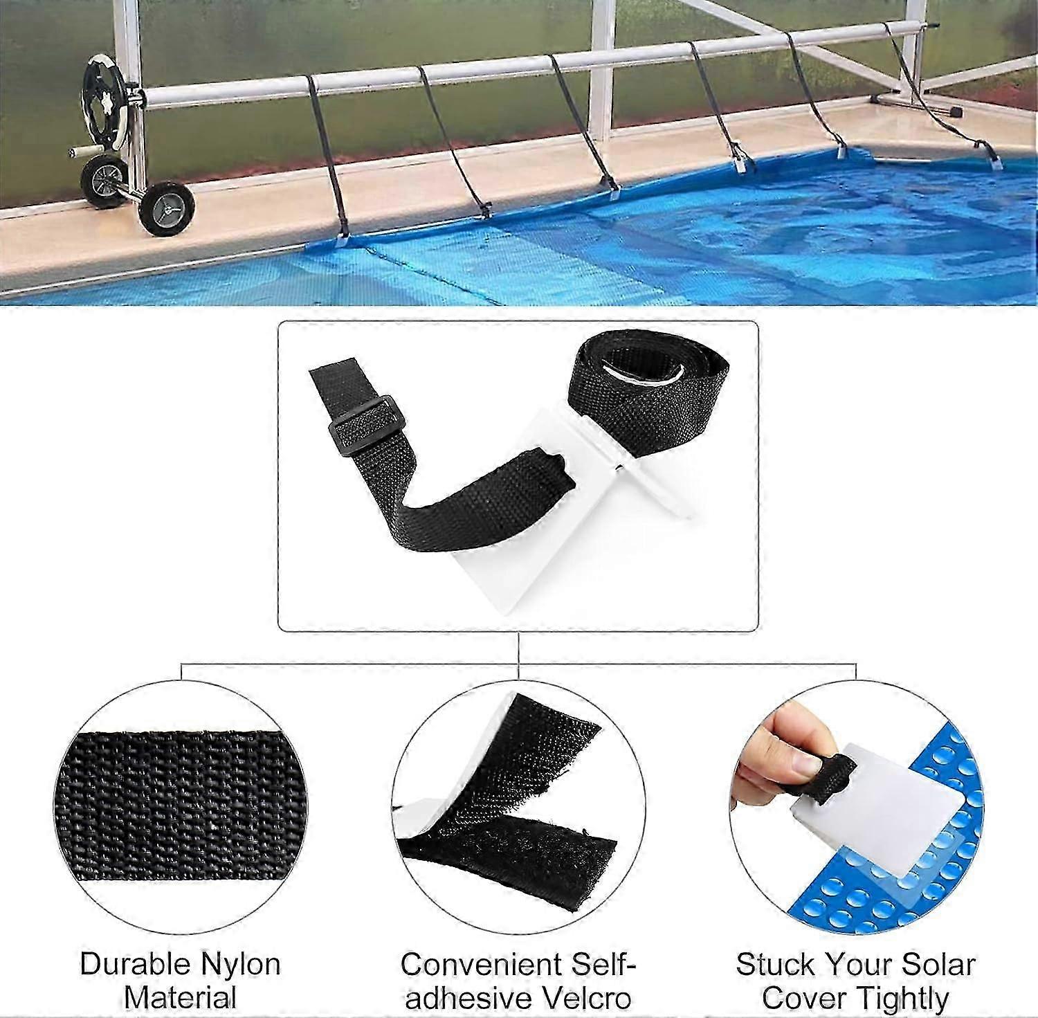 Solar Pool Tarpaulin Fixing Kit, Solar Cover Straps Kit for Universal ...