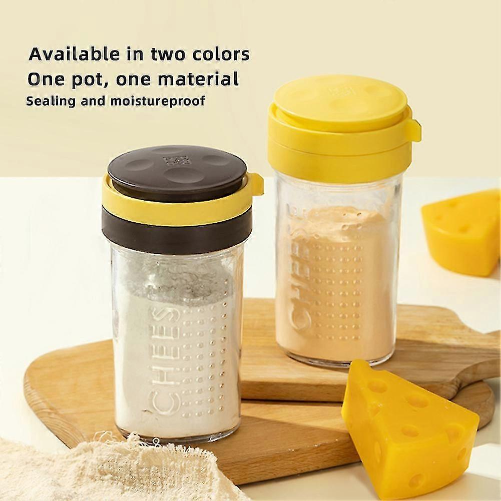 Grated Cheese Shaker Clear Glass Spice Dispenser Kitchen Container with ...