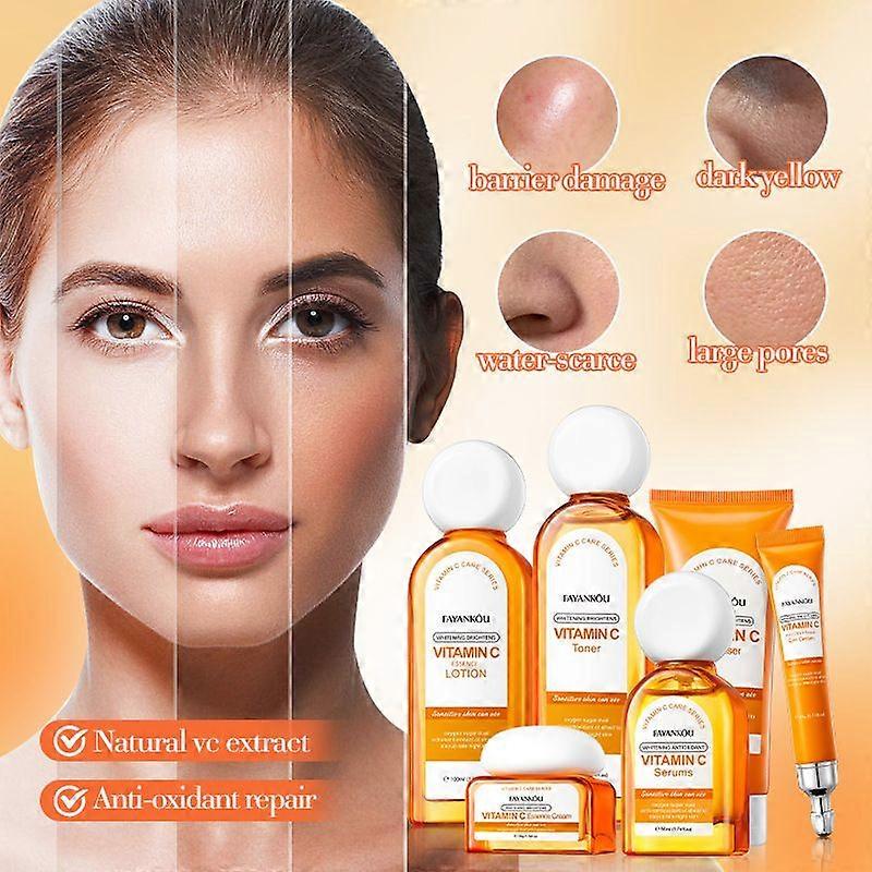 Vitamin C Whitening And Brightening Six-Piece Set Fayankou Moisturizing Skin Care Product Set ...