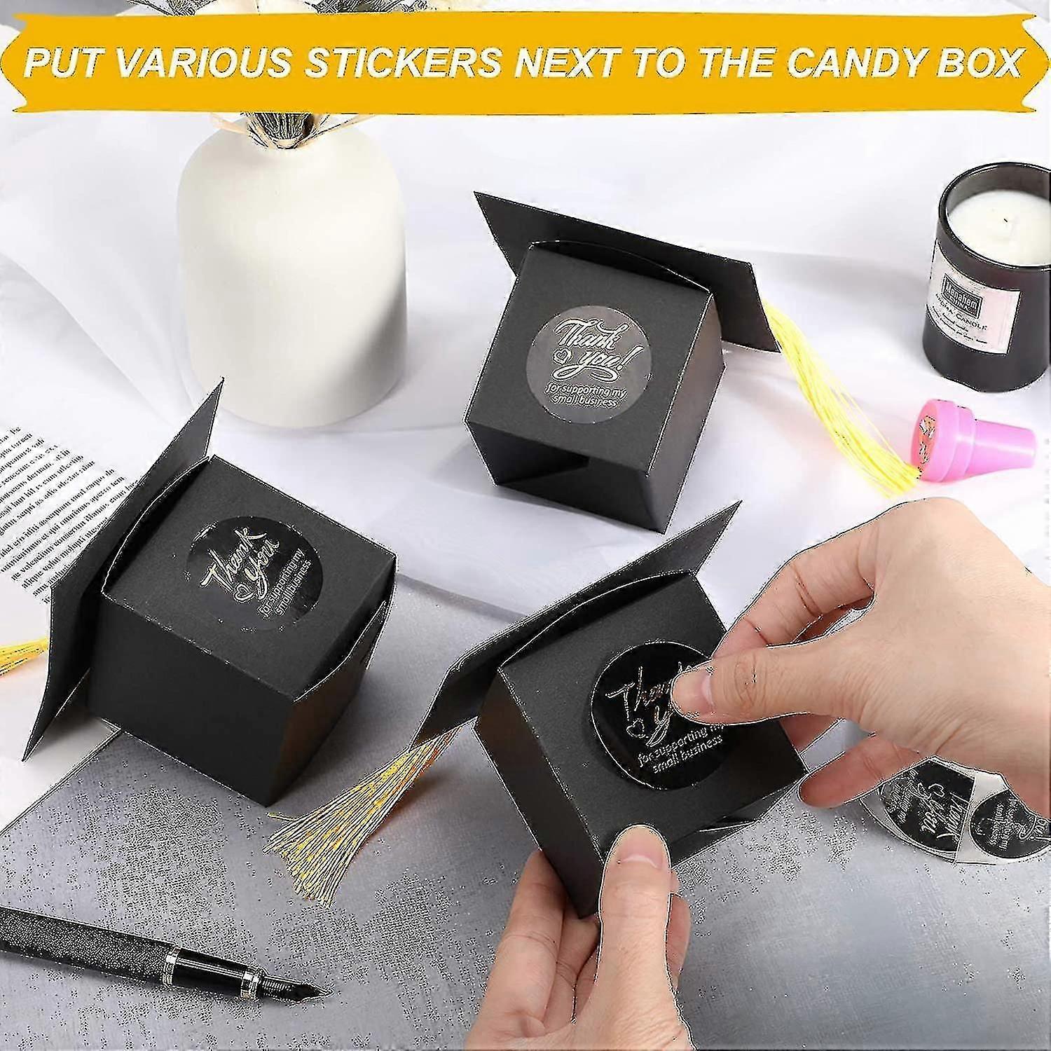Graduation Decorations 50pcs Graduation Candy Box Diy Grad Cap Box For ...