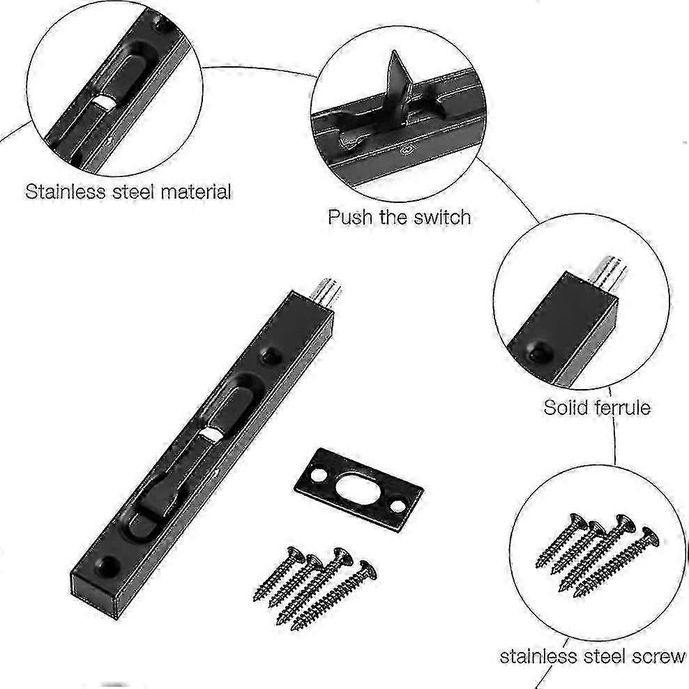 2 Pieces Door Flush Bolt, Concealed Door Bolt, Concealed Door Latch ...