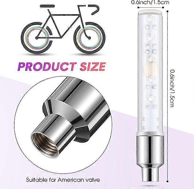 8 Pieces Bike Wheel Lights Bike Tire Valve Stem Light Bike Lights for ...