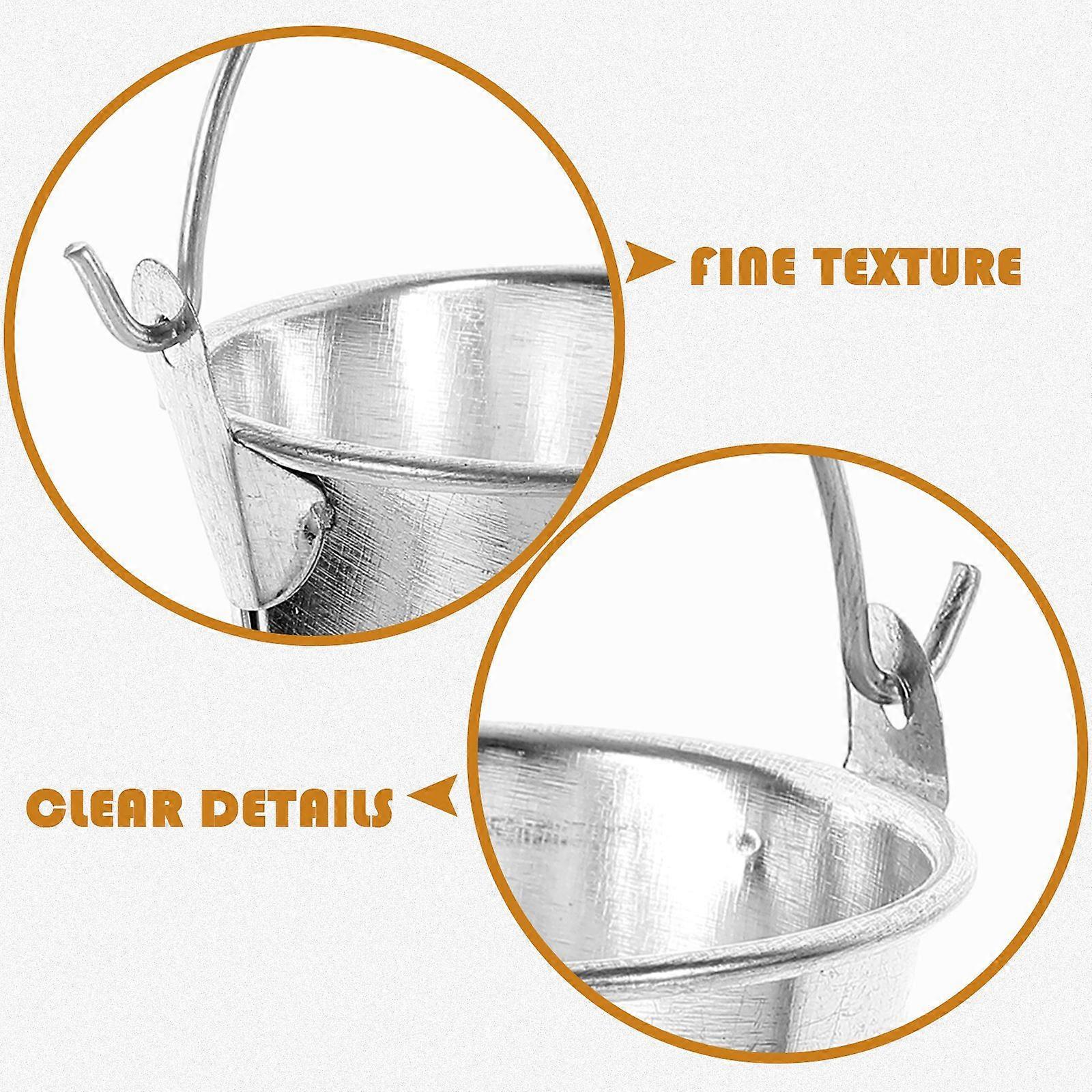 6Pcs Mini Metal Buckets with Handles Iron Chip Fry Serving Buckets ...