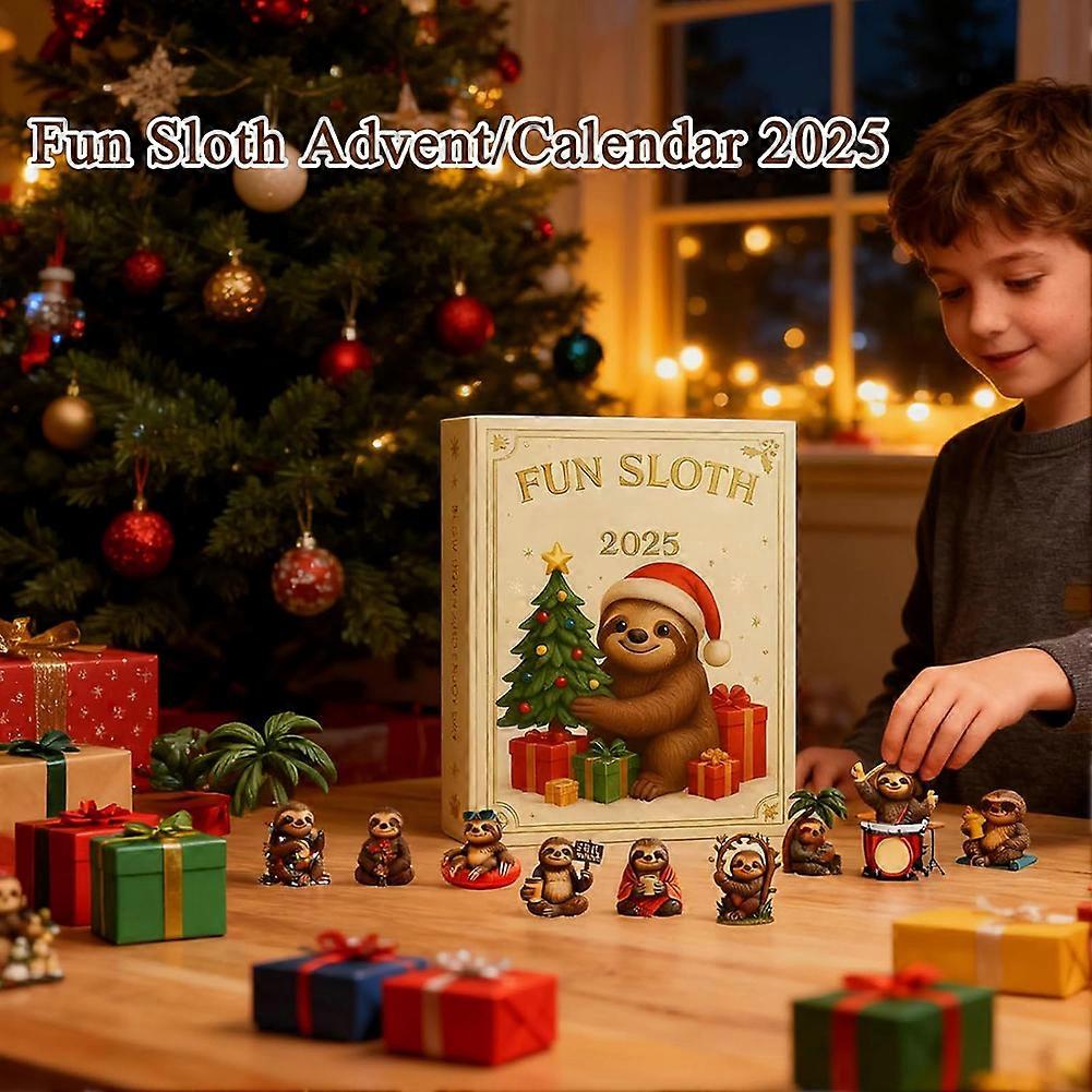 Unique 2D Sloth Advents Calendar Present Lovely Cartoon Figure Present ...