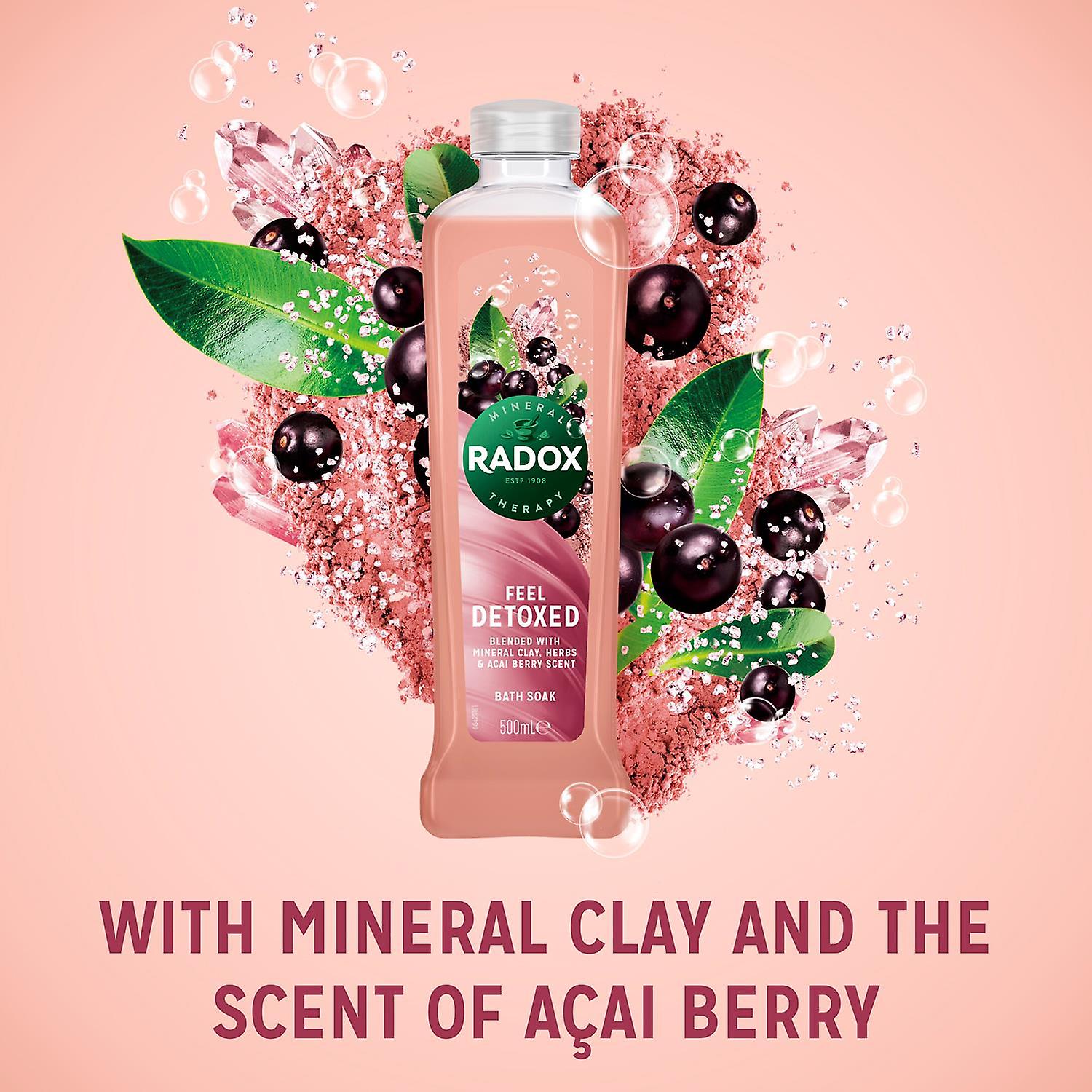 Radox 100% Nature Inspired Fragrances Bath Soak, Feel Detoxed, 6 Pack ...