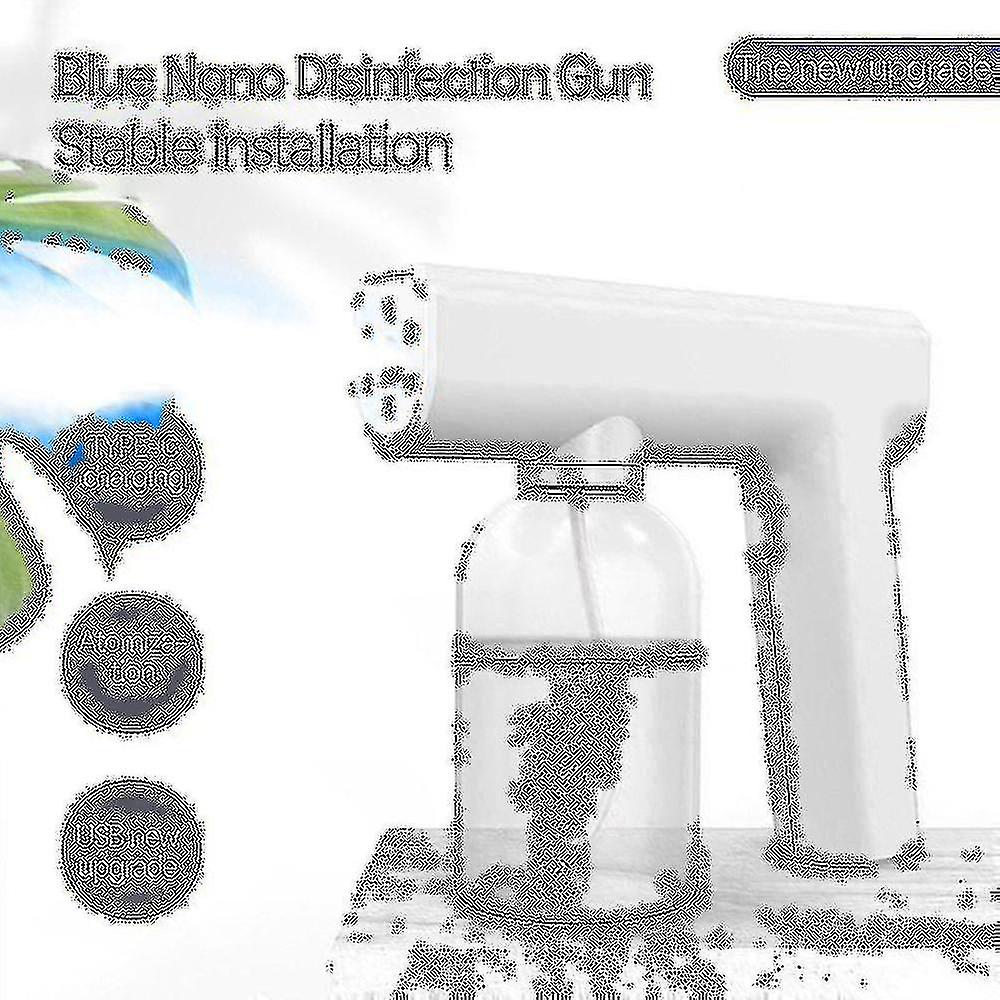 Electric Mist Sprayer Disinfection Spray Gun Blue Light Handheld Nano ...