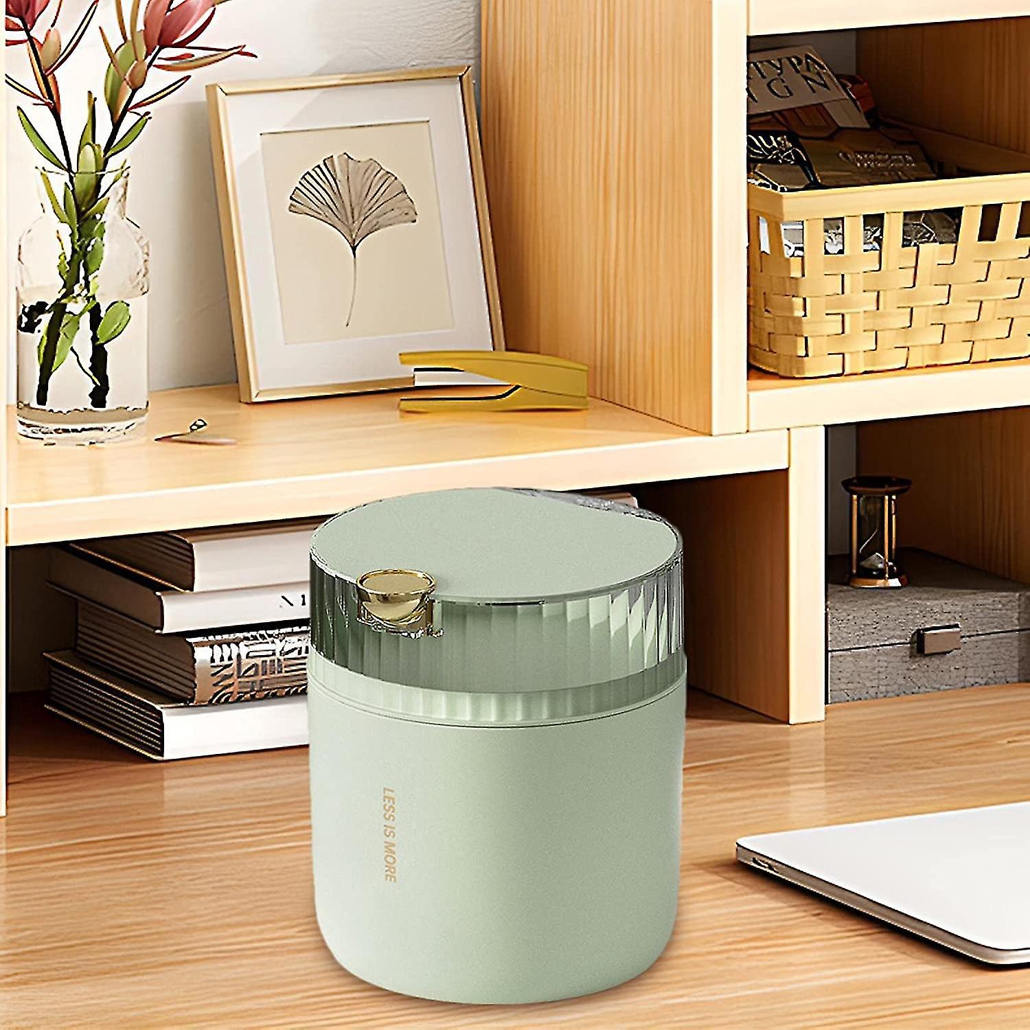 Tabletop Trash Can - Mini Desktop Trash Can With Lid Tiny Press Type ...