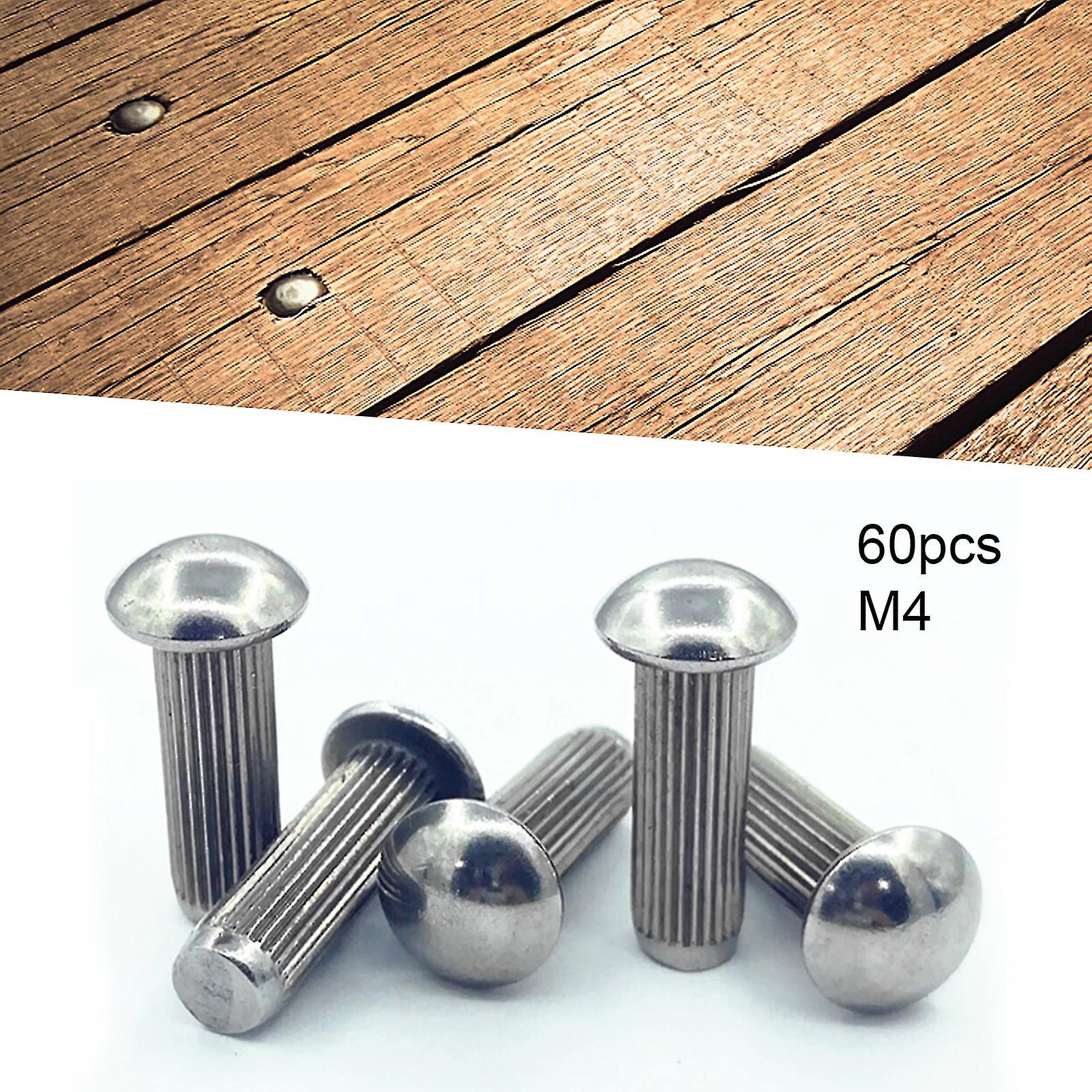 60pcs M4 Knurled Rivets Different Sizes Solid 304 Stainless Steel ...