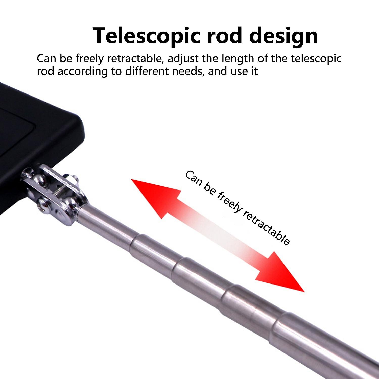 Inspection Mirror with LED Light 360-degree Rotation Telescopic Rod ...