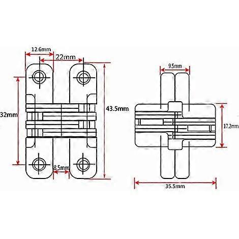 6 Pieces Folding Hidden Hinge Cross Hinges, Closure Hinge Invisible ...