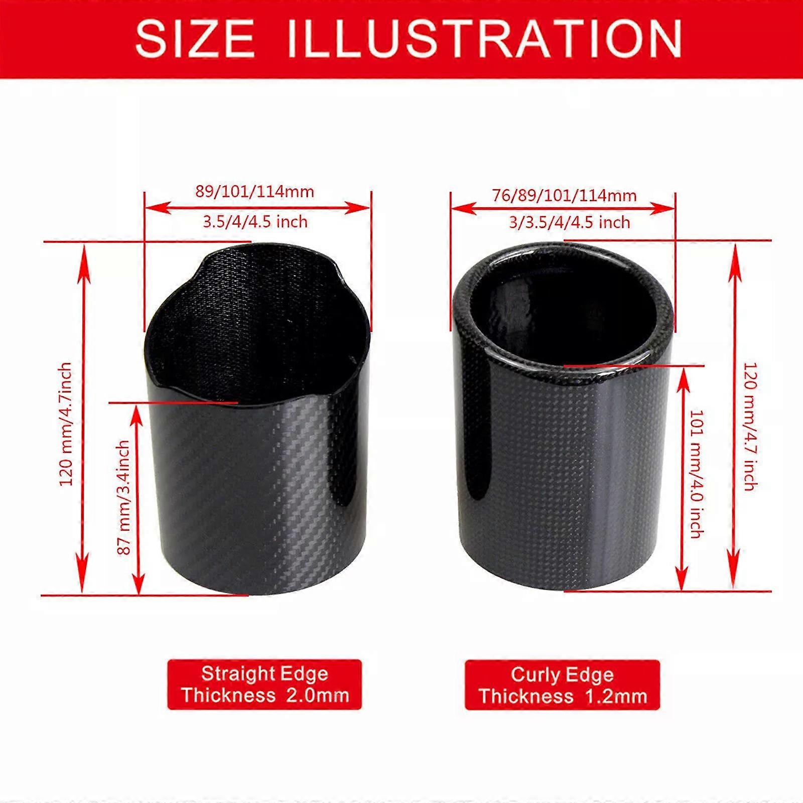 New Carbon Fiber Car Exhaust Pipe Cover Exhaust Tip Muffler End Pipe ...