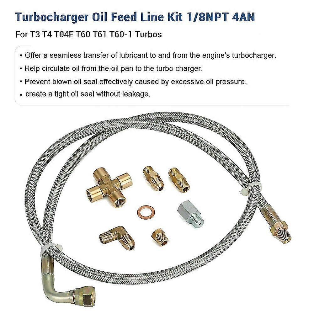 Universal Turbo Oil Feed Line Oil Return Line Oil Drain Line Kit 1/8 ...