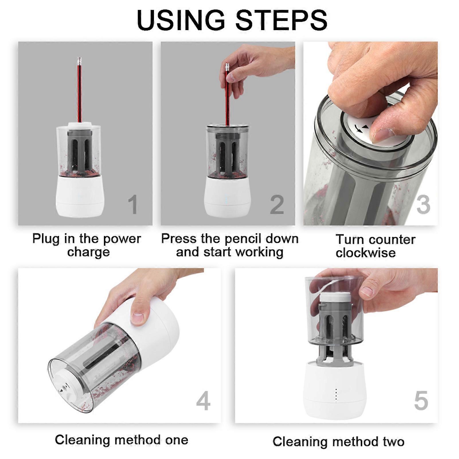 TENWIN Electric Pencil Sharpener Multifunction Automatic Electronic ...