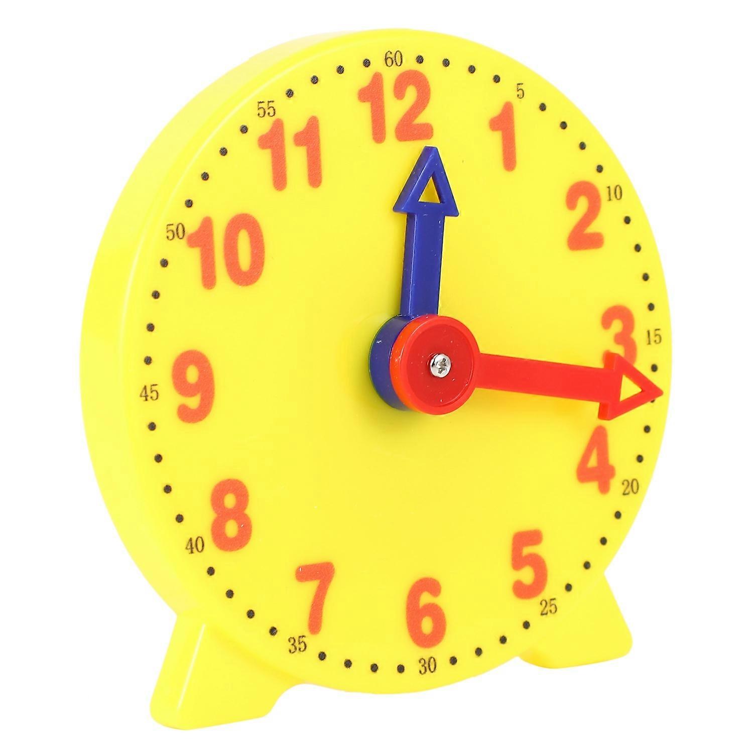4 Inch Student Learning Clock Time Model Teacher Gear Clock 12/24 Hour ...
