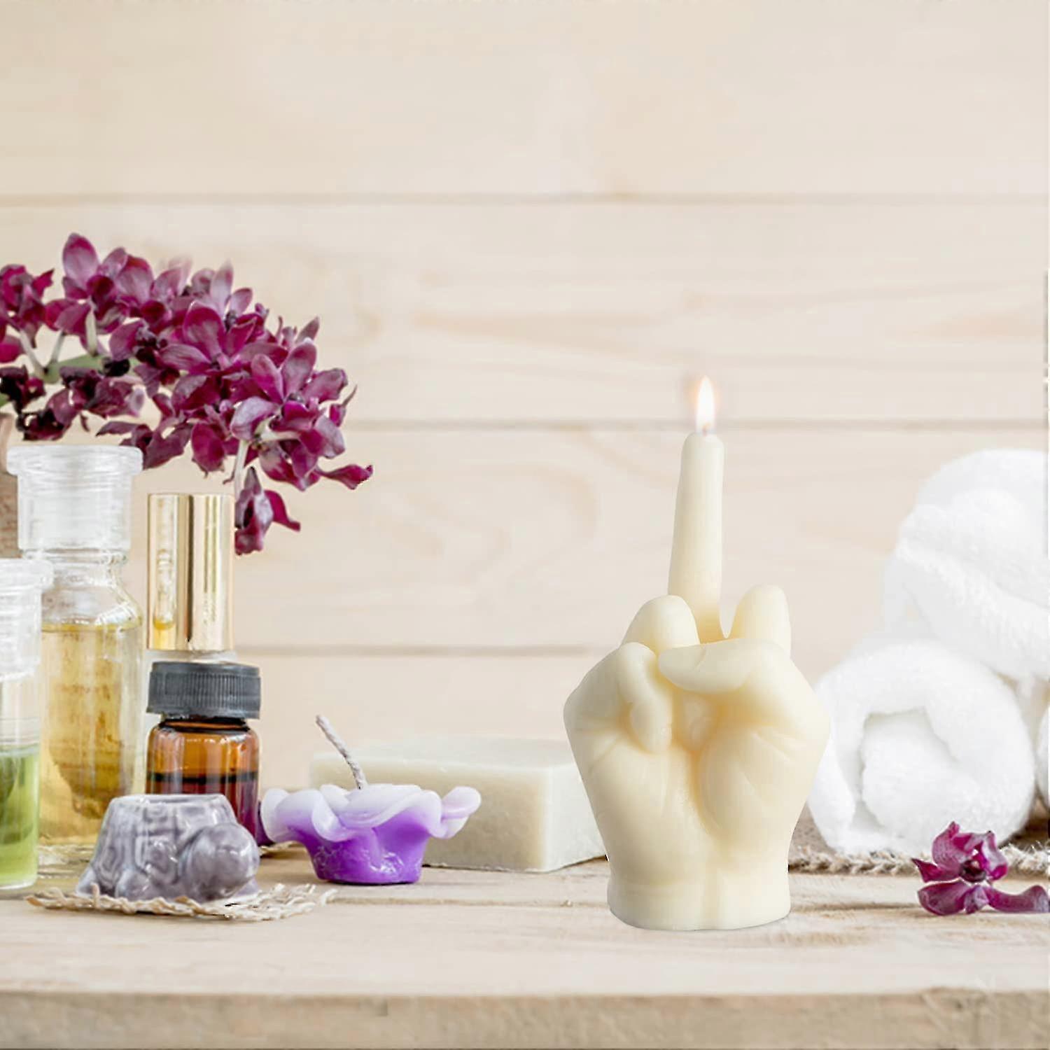 Wabjtam 6sisc Middle Finger Scented Candle Danish Pastel Room Decor ...