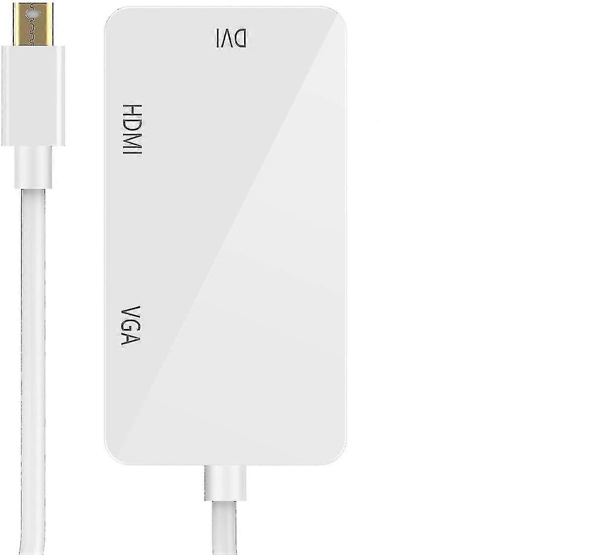 3 In1 Thunderbolt Port Mini Displayport For Hdmi Dvi Vga Adapter White ...