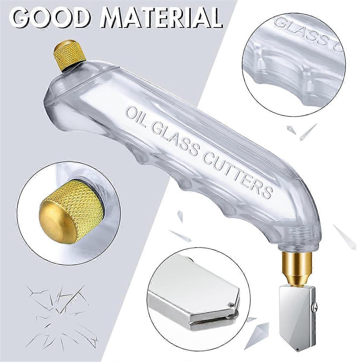 6 Pcs Grip Oil Feed Glass Cutter Stained Glass Supplies Cutters Tools ...