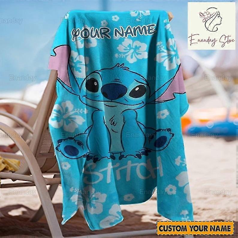 c575 Stitch Aloha Beach Towel, Beach Towel, Stitch Bath Towel, Disney Beach Towel, Summer Beach ...