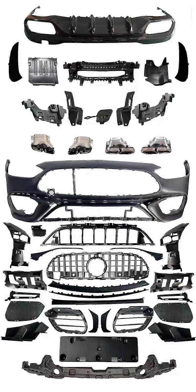 Front Bumper Rear Lip Grill Mask Assembly For Mercedes-benz C-class ...