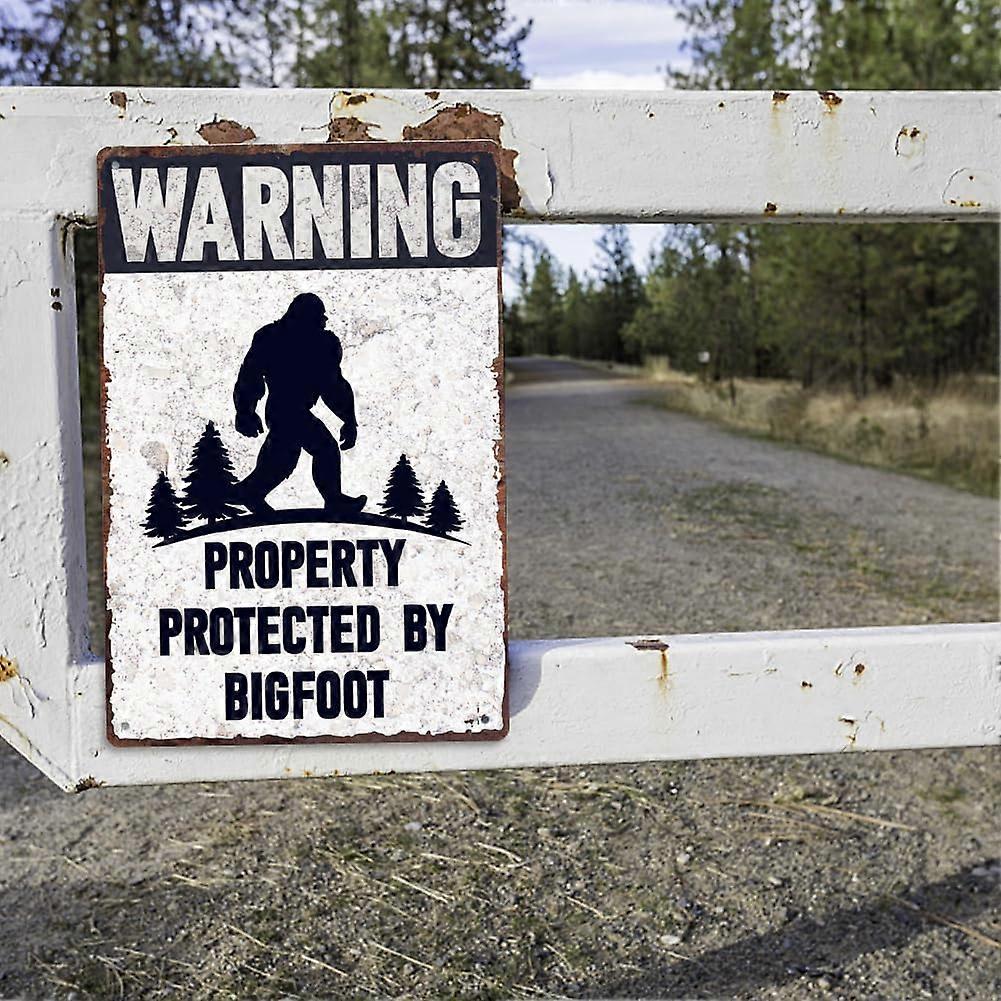 Warning Metal Tin Sign Forest Bigman Tin Signs Retro Property Protected ...