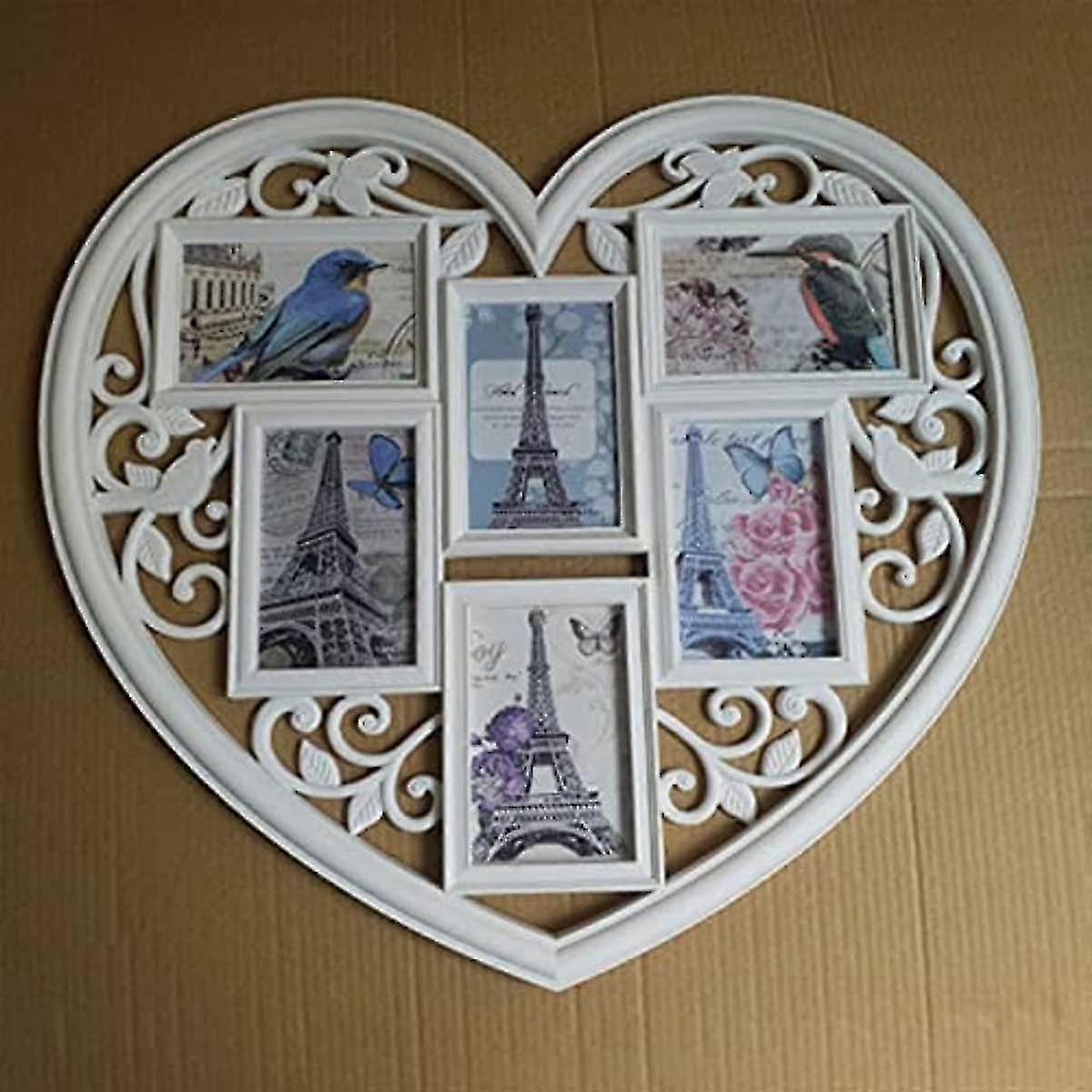 Youyijia Heart Shape Photo Frame 6 Photos 3d Large Hanging Heart Shape ...
