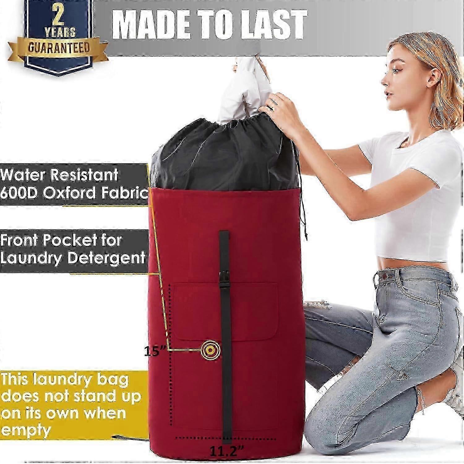 Laundry Bag Extra Large Heavy Duty, 115L Laundry Backpack Bag, Sturdy ...