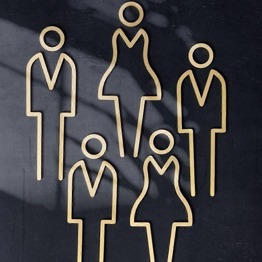 Acrylic Wc Signage Black WC Plaque Orientation Sign Men Women Toilet ...