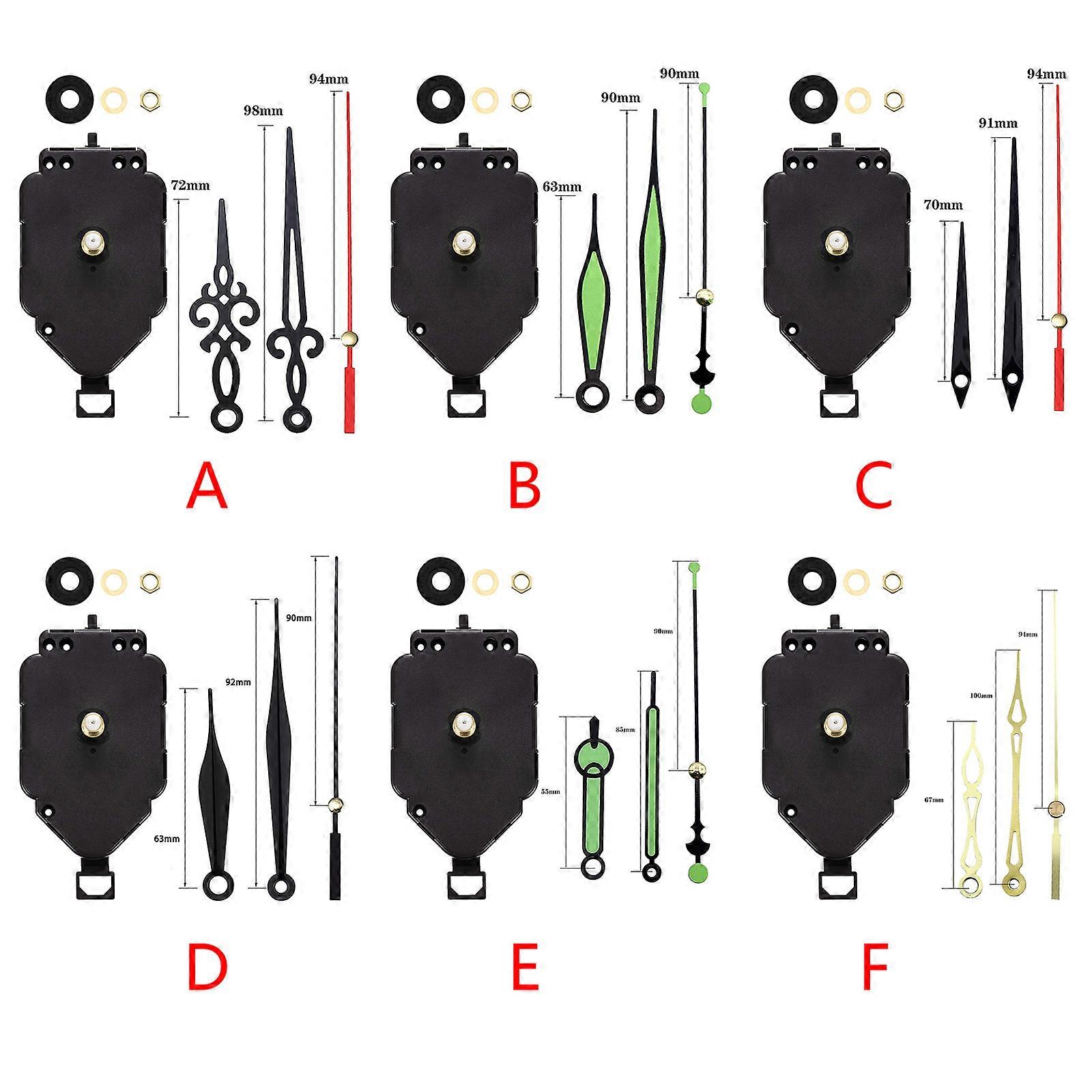 Quality Pendulum Clockwork Clock Movement Set with Metal Pointers for ...